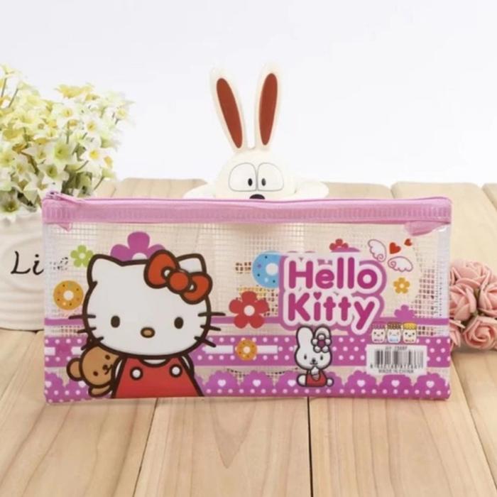 Jual DP Map Folder Plastik Mika Bening Jaring Karakter Hello Kitty B6 ...