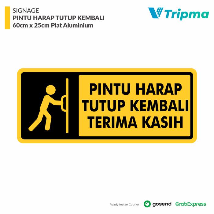 Jual Rambu Pintu Harap Tutup Kembali 60cm x 25cm - Plat Alumunium - 2mm ...