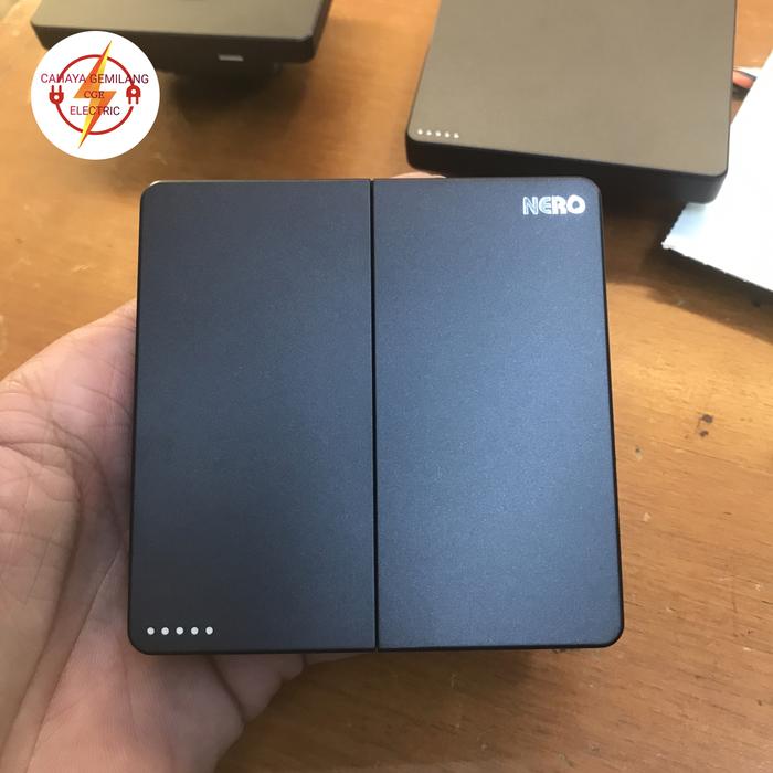 Jual Saklar double seri nero casa x2 matte black hitam doff cetekan isi ...