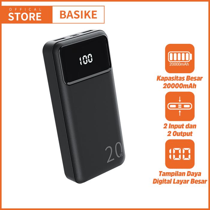 Jual Basike Powerbank 20000 mah Power Bank Fast Charging Murah Mini LCD ...