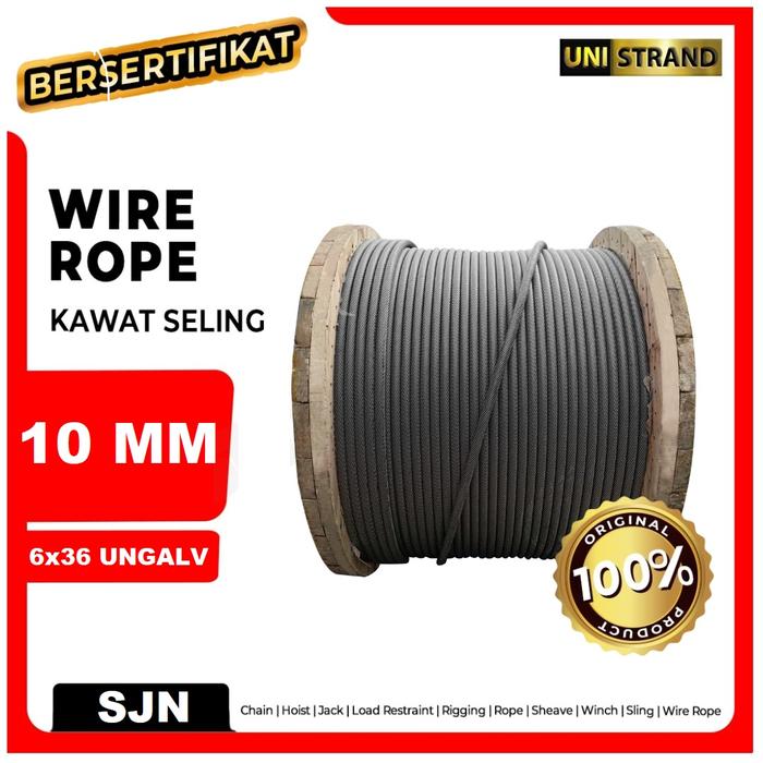 Jual Wire Rope/Kawat Seling dia 10mm 6x36(WS) + IWRC Ungalvanized UNISTRAND - Jakarta Timur ...