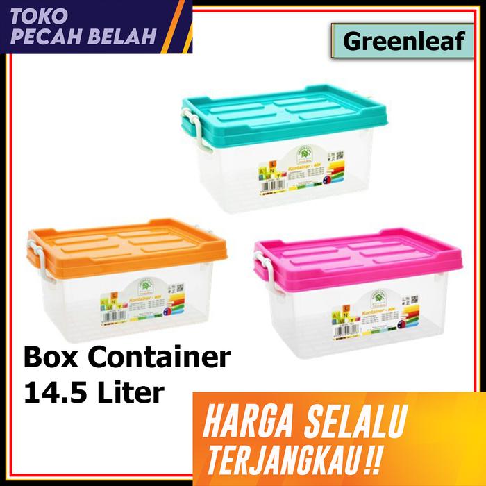 Jual BOX CONTAINER 14,5 LITER GREEN LEAF 7805 / TEMPAT PENYIMPANAN Q ...