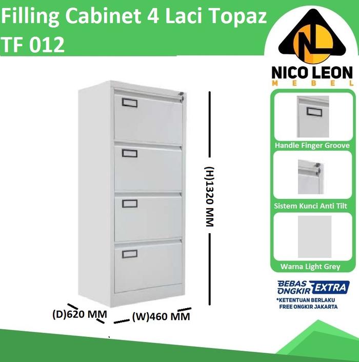 Jual Filling Cabinet file cabinet lemari cabinet 4 laci Topaz TF 0 12 ...