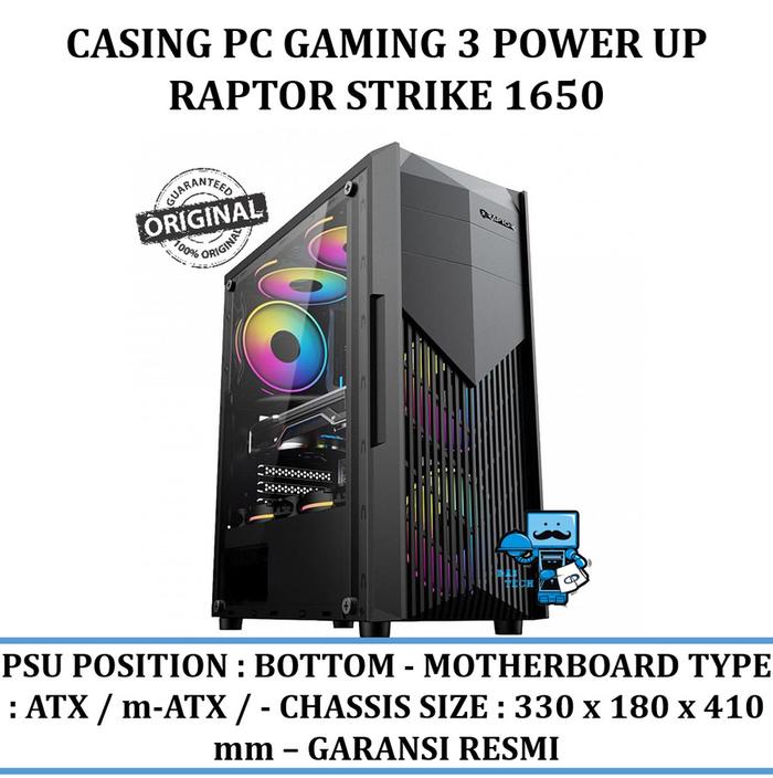 Jual Casing Pc Gaming 3 Power Up Raptor Strike 1650 - Original Produk ...