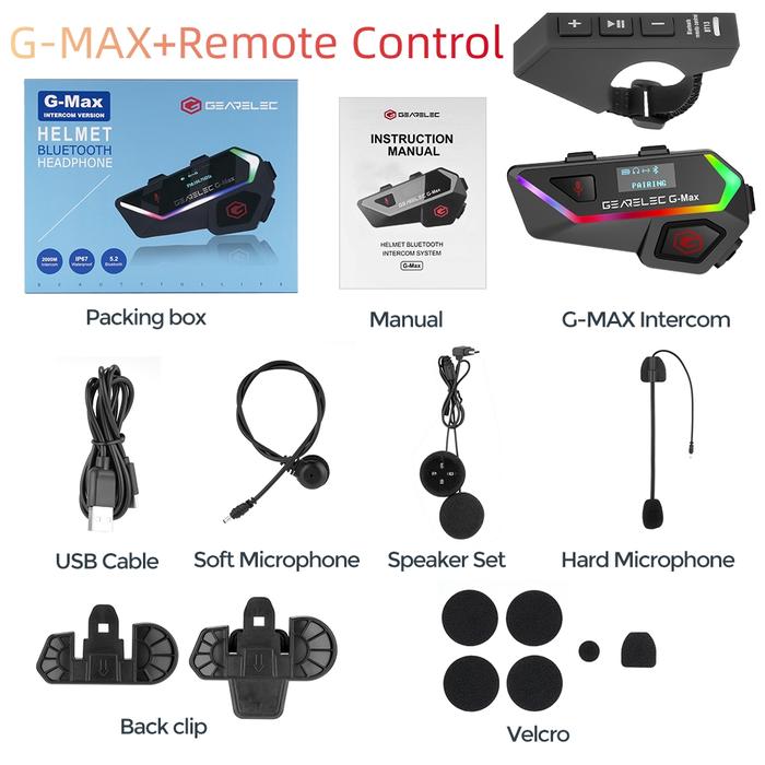 Promo GX10 Helm Bluetooth 5.2 + EQ Efek Suara Intercom Headset 10 Orang ...