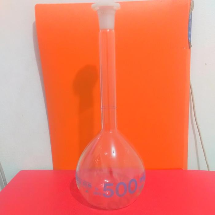 Jual Labu Ukur 500ml. Volumetric Flask 500ml PP Stopper. BLUE ...