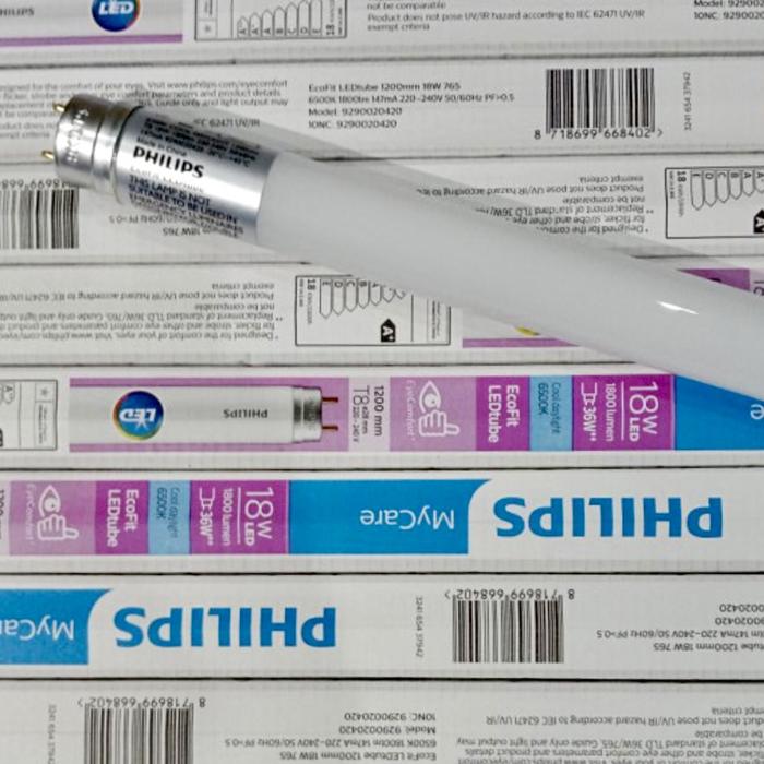 Jual PHILIPS LEDtube ECOFIT 18W 1200mm T8 TL 18Watt Industri industrial 765 - Jakarta Utara ...