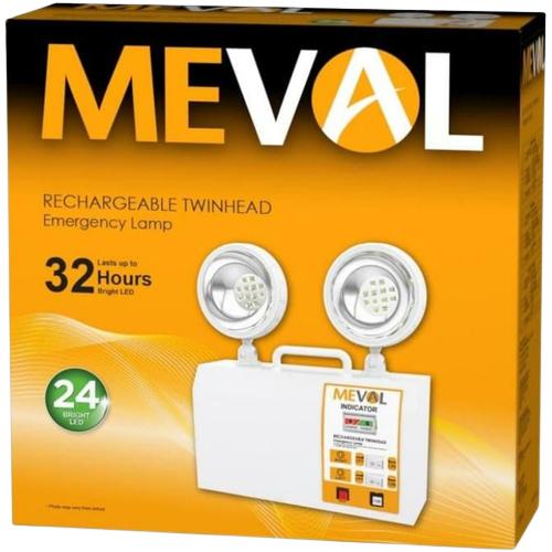 Jual MEVAL MP2-02A Lampu Emergency Darurat TWIN HEAD RECHARGEABLE - 32 ...