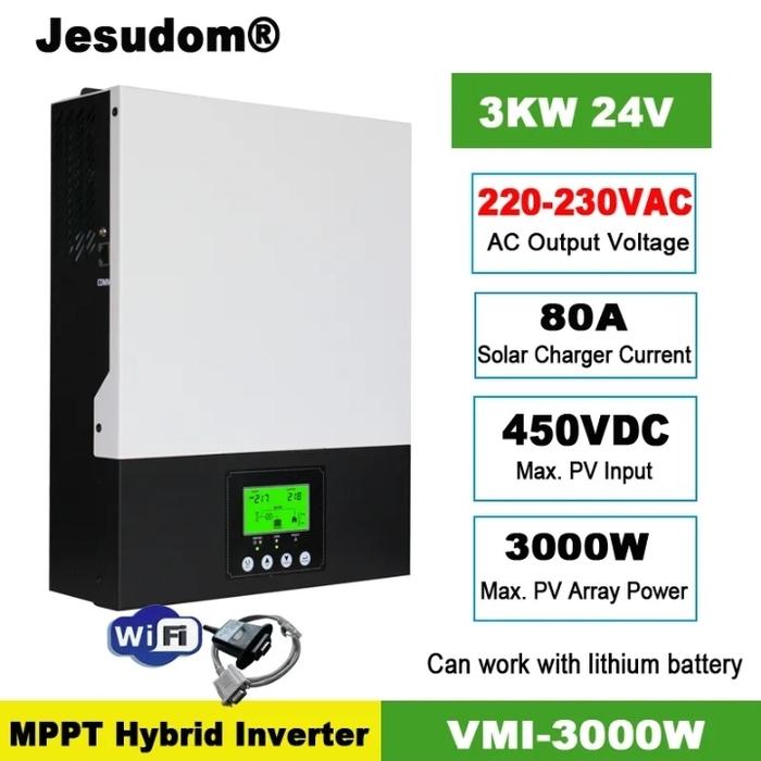 Jual hybrid solar inverter 3000va/2400watt - 3Kw + Wifi - Kota ...