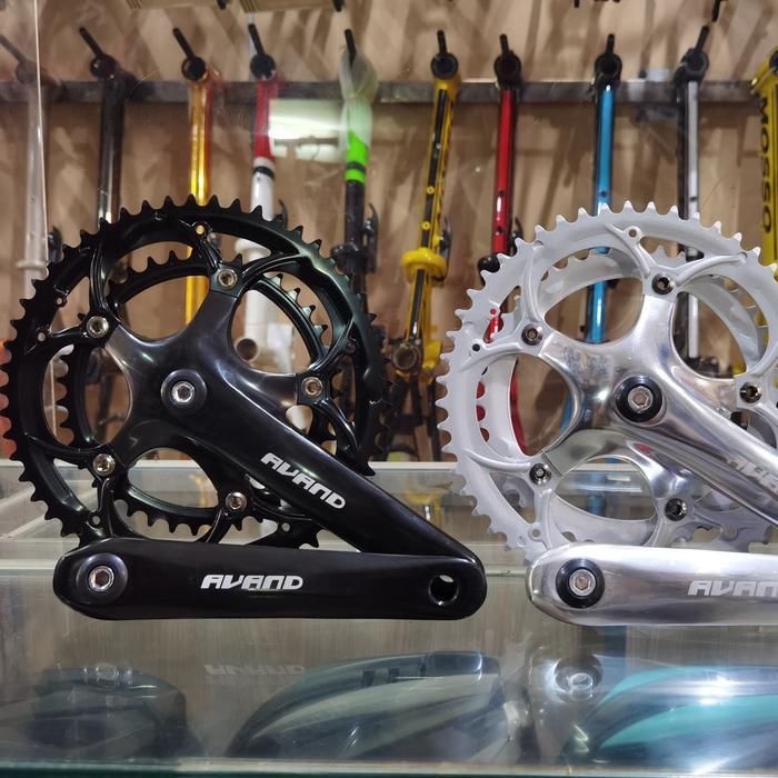 Jual Crank Avand Double Chainring Gir Tengah Sepeda Dual Speed Black ...