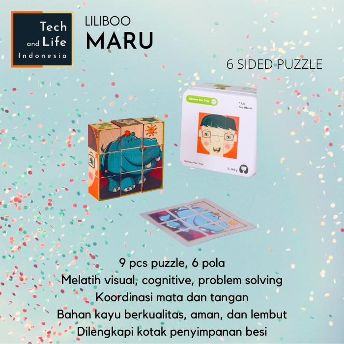 Promo Mainan Edukasi Anak Montessori Kayu Liliboo Maru Puzzle 6 Sisi ...