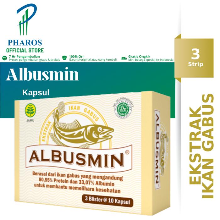 Promo Albusmin 1 Box isi 3 Blister @ 10 Kapsul Ekstrak Ikan Gabus ...
