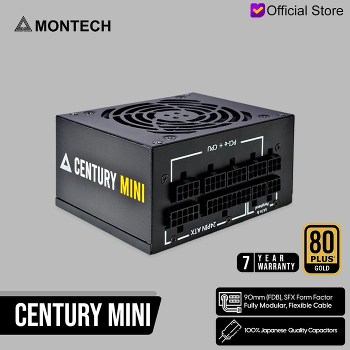 Promo MONTECH CENTURY MINI GOLD 750W 80 Plus Gold Fully Modular SFX PSU ...