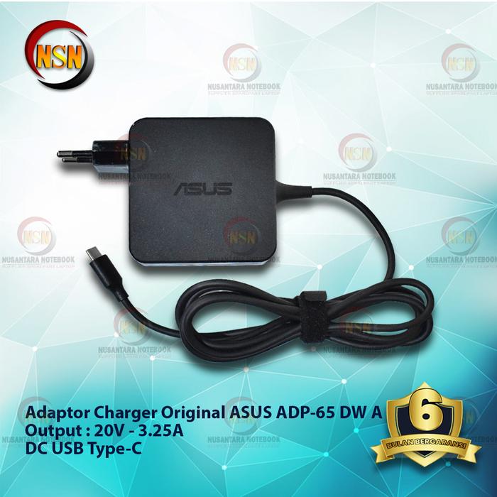 Jual Adaptor Charger Original Laptop Asus ADP-65DW A 20V 3.25A USB Type C - Jakarta Pusat ...