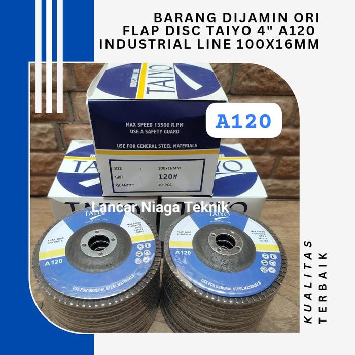 Jual FLAP DISC TAIYO 4" SPEC A120 - Jakarta Barat - Lancar Niaga Teknik | Tokopedia