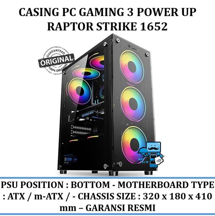 Jual Casing Pc Gaming 3 Power Up Raptor Strike 1652 - Original Produk ...