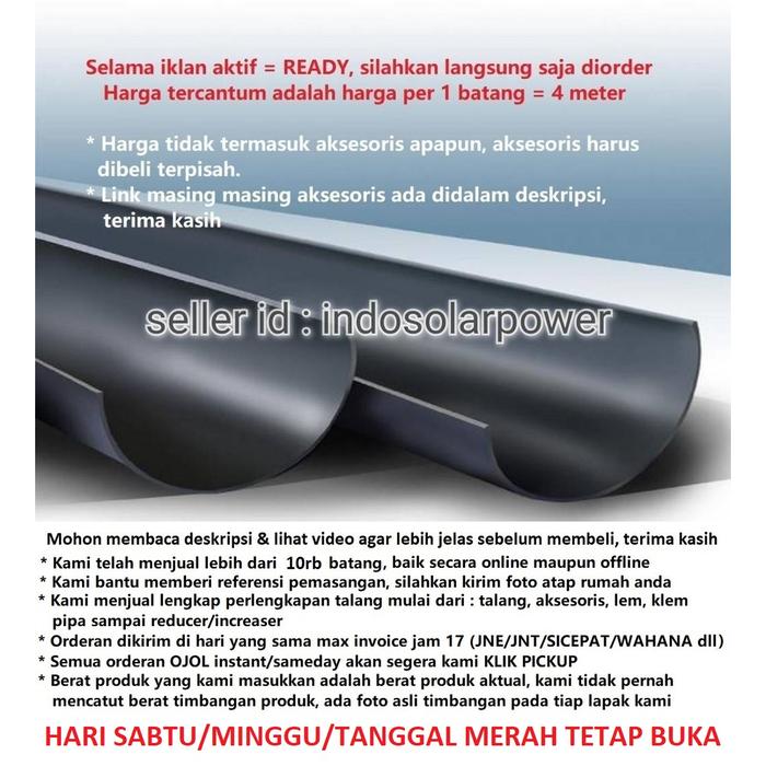 Jual Talang Air PVC Langgeng HR 6" 6 Inch in utuh panjang 4m 4 meter ...