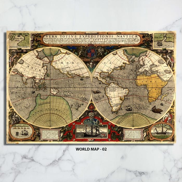 Jual POSTER SEJARAH - World Map Peta Dunia Klasik - PS023 - WORLD MAP ...