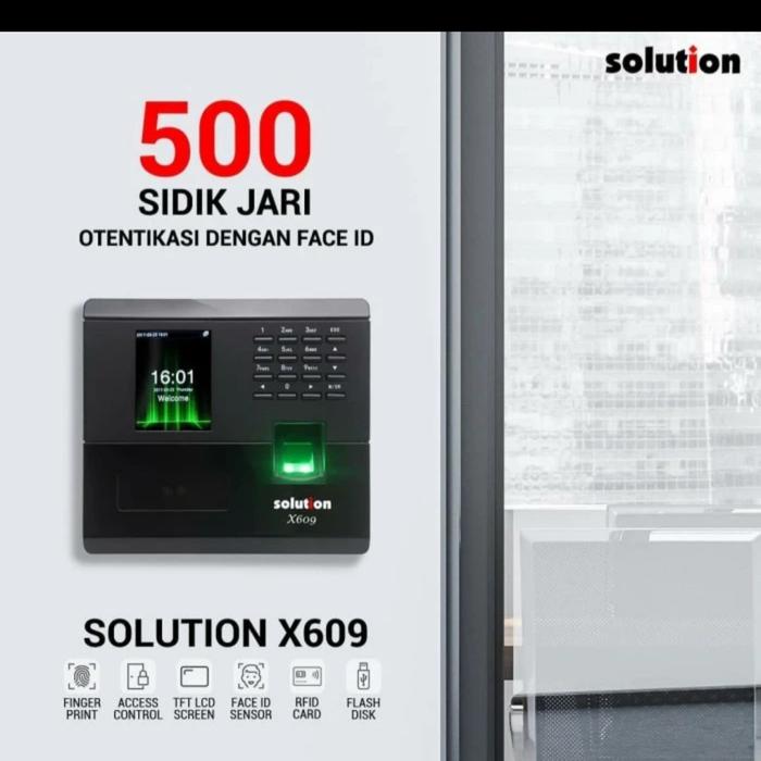 Jual Solution x609 Mesin Absensi Wajah Fingerprint kartu support adms ...
