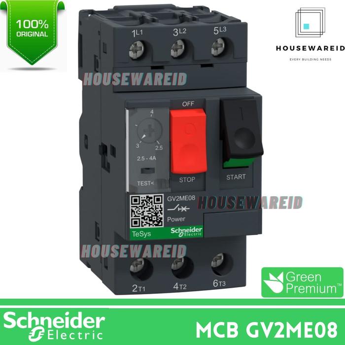 Promo GV2ME08 Motor Circuit Breaker Schneider GV2ME Thermal Magnetic 2. ...