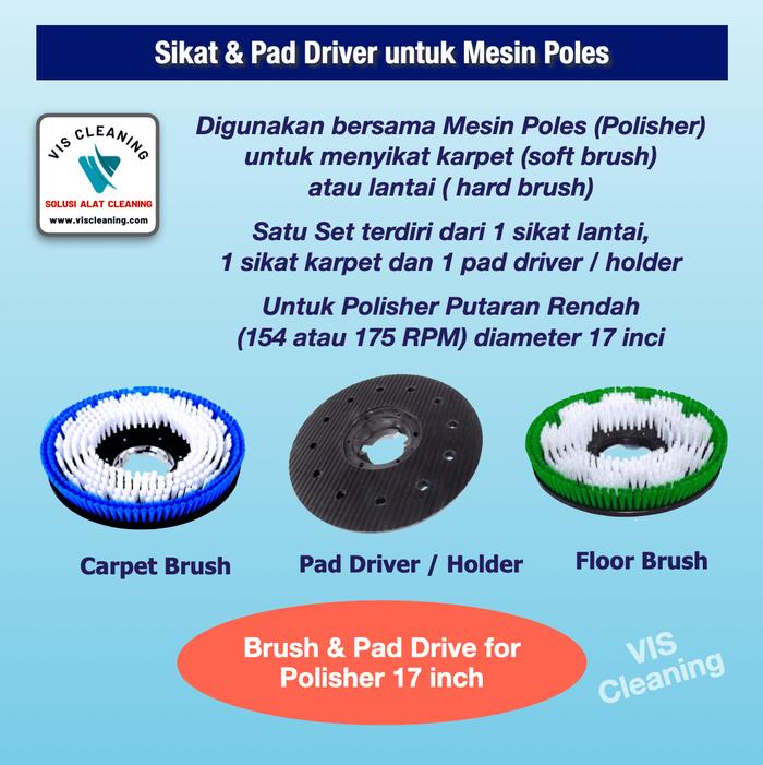 Jual Sikat dan Pad Driver / Holder untuk Mesin Poles (1 set) - Jakarta ...
