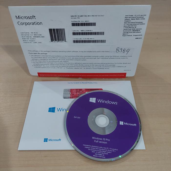 Jual Microsoft Windows 10 Pro 64bit FPP Original - Jakarta Pusat - East ...
