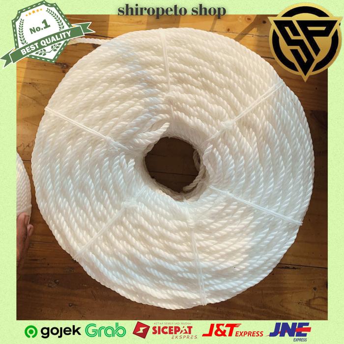 Jual Tali Tambang 4mm 1roll Tali Nilon Plastik Putih Tambang Nylon PE ...