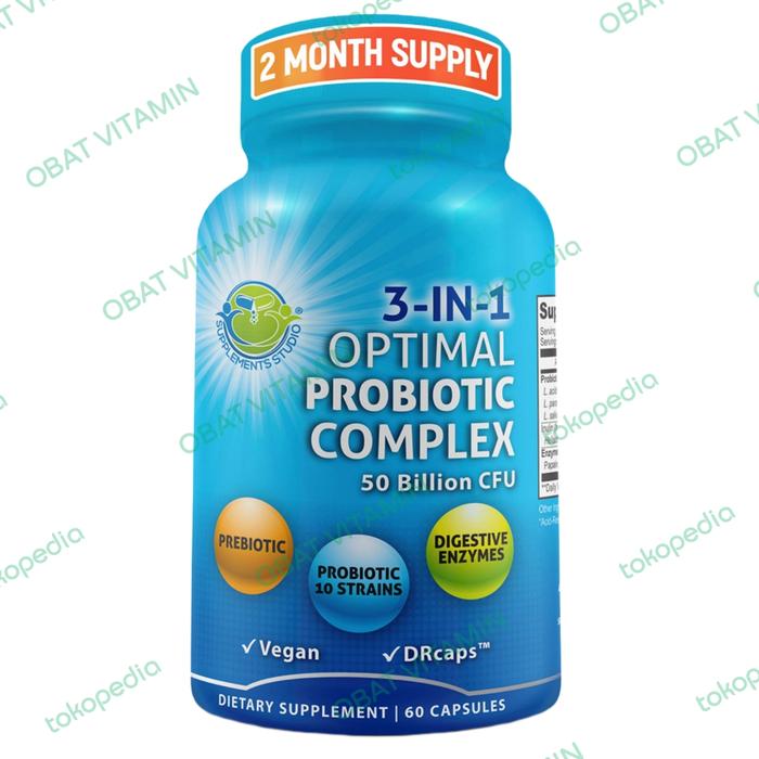 Jual Probiotic Probiotik Optimal 50 billion + Prebiotic + Digestive ...