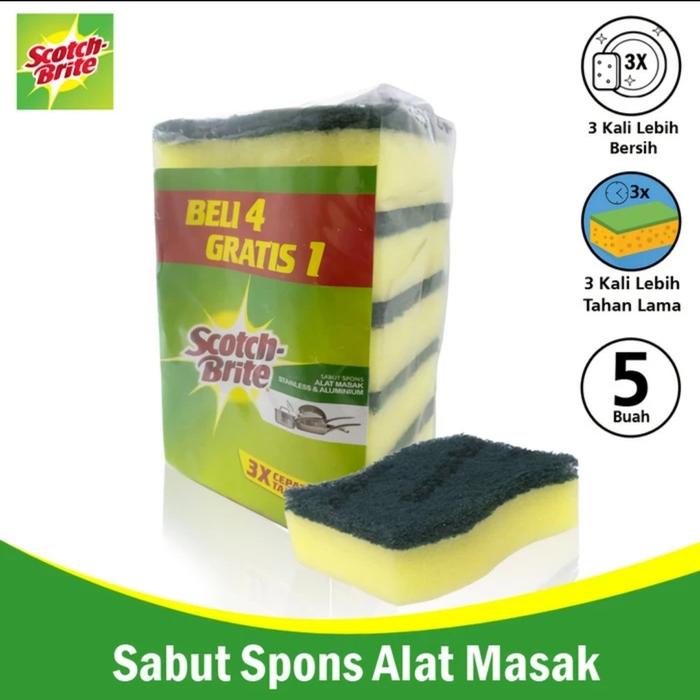 Jual Scotch brite 3M sabut spons cuci piring kuat beli 4 Gratis 1 ID ...