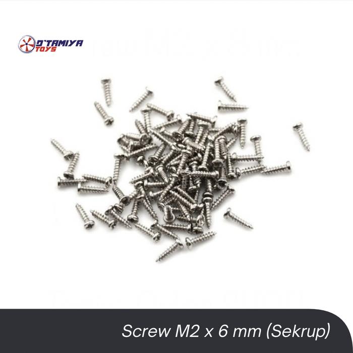 Promo Tamiya Baut Screw M2 x 6 mm Self Tapping Head Sekrup Baut Kepala ...
