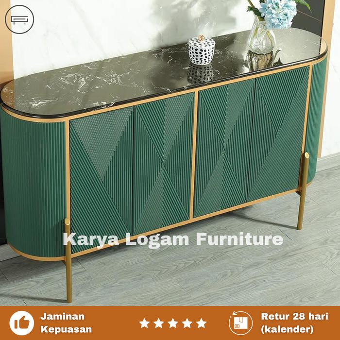 Jual [Ready] Buffet Kabinet Credenza Marmer Asli Kaki Stainless Gold ...