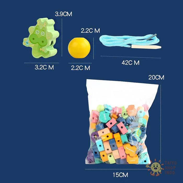 Jual Taiyo Mainan Anak 3d Blok Kayu Wooden Block Set Puzzle Angka Huruf ...