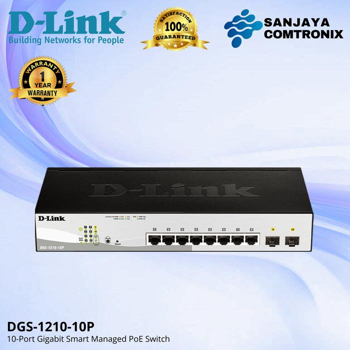 Jual D-Link 10-Port Layer 2 Smart Managed Gigabit PoE Switch DGS-1210 ...