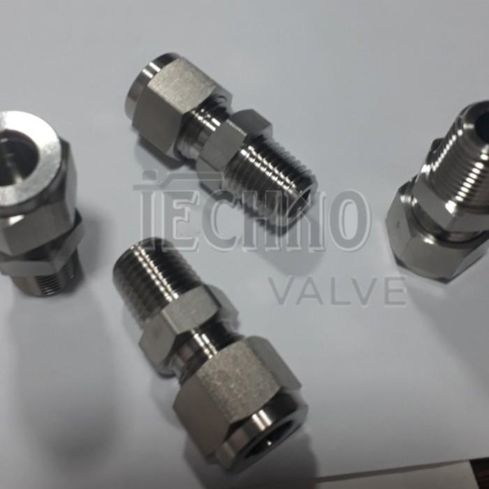 Jual MALE CONNECTOR TUBE STAINLESS STEEL SS316 OD 6 MM x 1/4" NPT ...