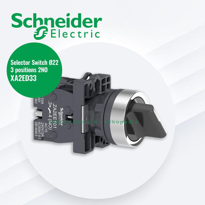 Jual Selector SWITCH Ø22 standard handle 3 positions 2 NO - XA2ED33 ...