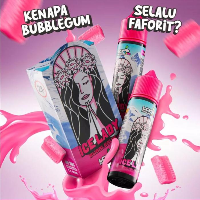 Jual lcv juice liquid ICE LADY BUBBLEGUM 60ml freebased segar vapestore ...