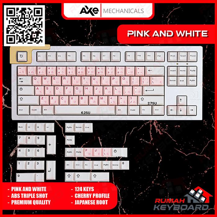 Jual Keycap - Keycaps - Cherry - Pink And White - ABS - Triple Shot ...