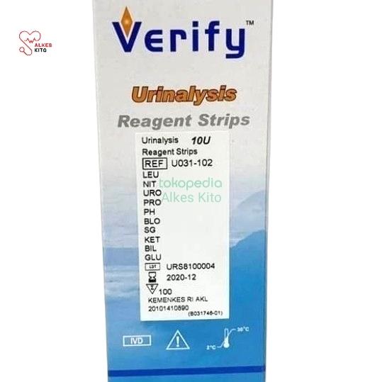 Jual VERIFY - Urinalysis Reagent Strip | URS 10 Parameter - Kota ...