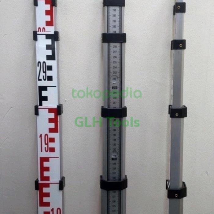 Jual Rambu Bak Ukur 3 Meter Levelling Aluminium Staff 3M 5M Meter - 3 ...