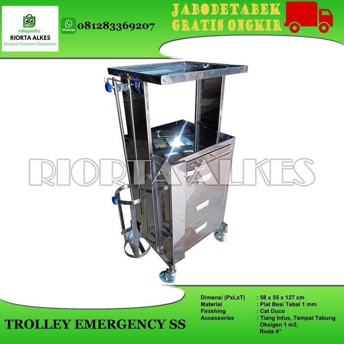 Jual Trolley Emergency Stainless Emergency Trolley Stainless Full - Kab ...