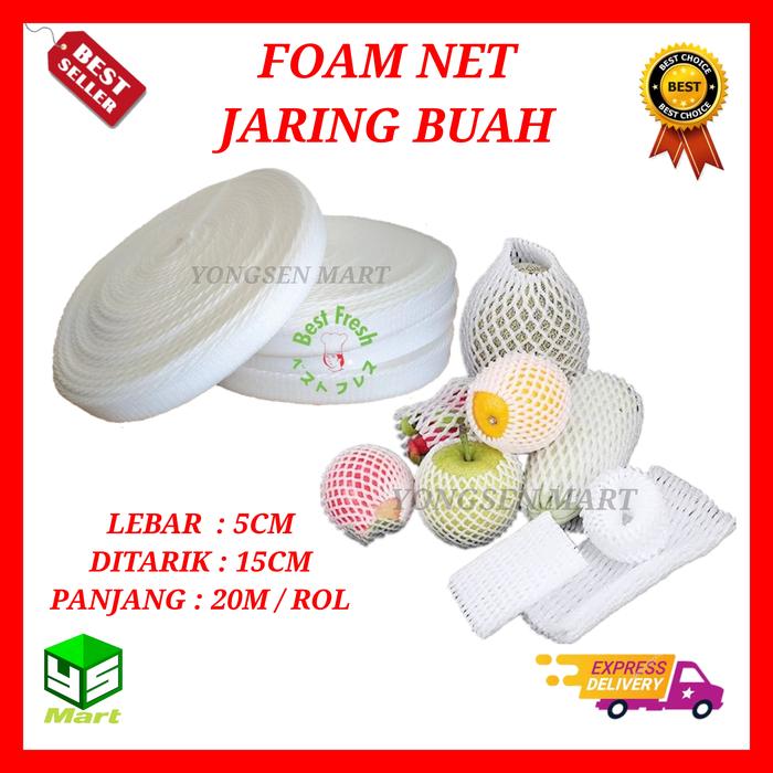 Jual ( 1 roll ) Foam net buah , jaring buah busa foam buah 20 meter ...