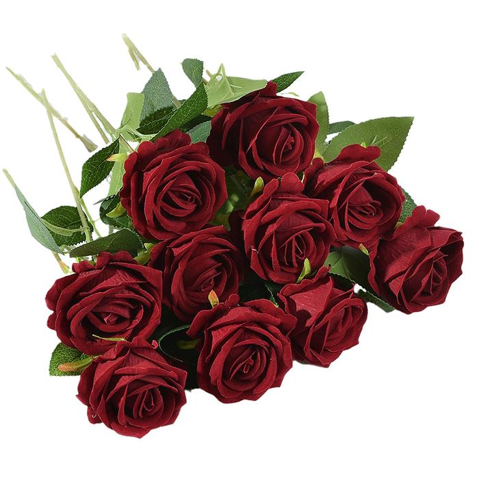 Promo Bunga Mawar Maroon / Bunga Plastik Tanaman hias Artificial mawar ...