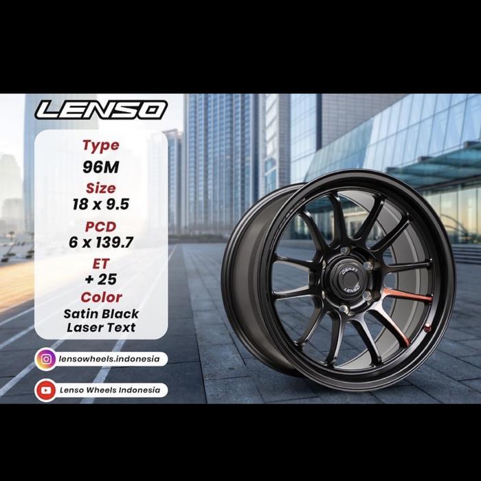 Jual VELG LENSO 96M SATIN BLACK PCD 6 PAJERO FORTUNER HILUX BRAND NEW ...