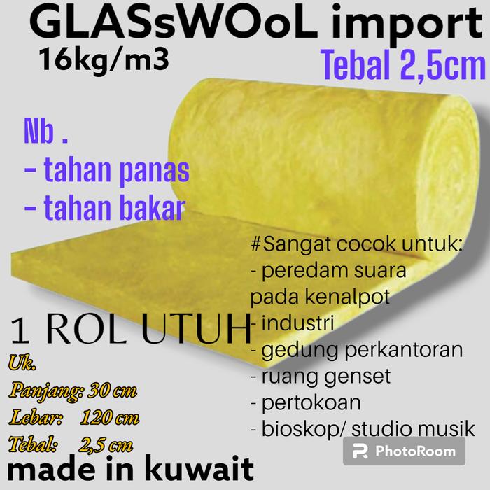 Jual Glasswool peredam suara kenalpot density 16kg/m3 1 rol - Kota ...