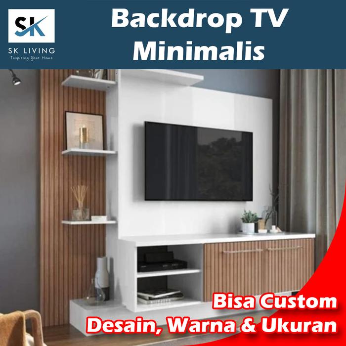 Jual Backdrop TV Minimalis Custom | Lemari TV | Partisi TV | Rak TV ...