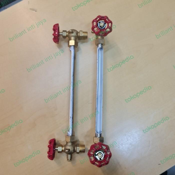 Jual water gauge/Level gauge/sight glass kuningan 1/2" inch 30cm ...