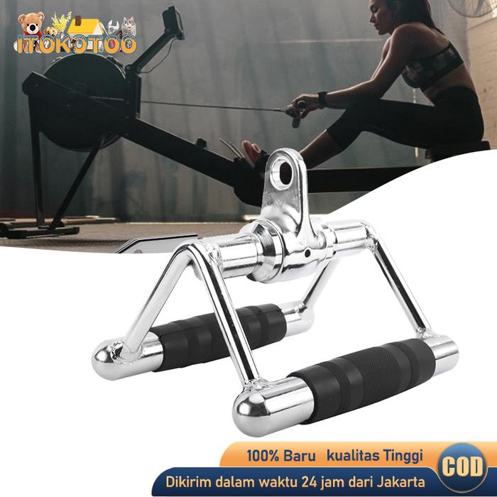 Jual Seated Row Handle Gym Double D Row Handle Cable Attachment - Kota ...
