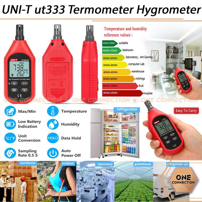 Jual UNI-T ut333 Termometer Hygrometer Pengukur Suhu dan Kelembaban ...