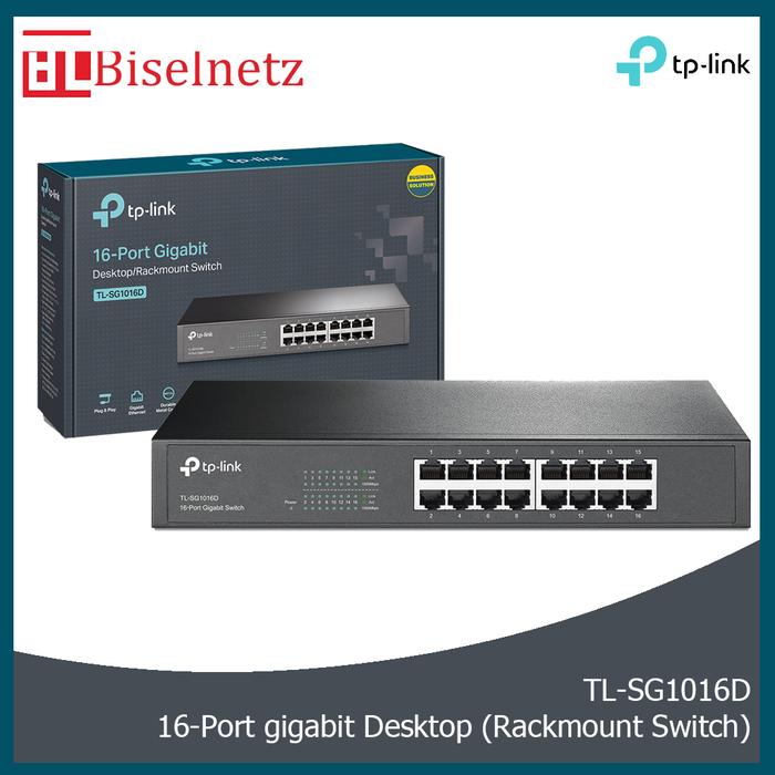 Jual TP-LINK TL-SG1016D 16 Port Gigabit Desktop Rackmount Switch Hub ...