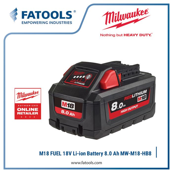 Jual MILWAUKEE M18 HB8 Lithium Battery 8 Ah High Output 18V Cordless Li ...